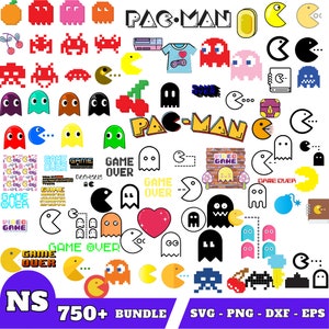 Pacmanbundle Layered Svg, Clipart, Svg for Cricut, Retro Game Svg, Game ...