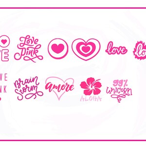 Love Pink, Love Pink SVG Bundle, Love Pink Clip Art Bundle, Love Pink ...
