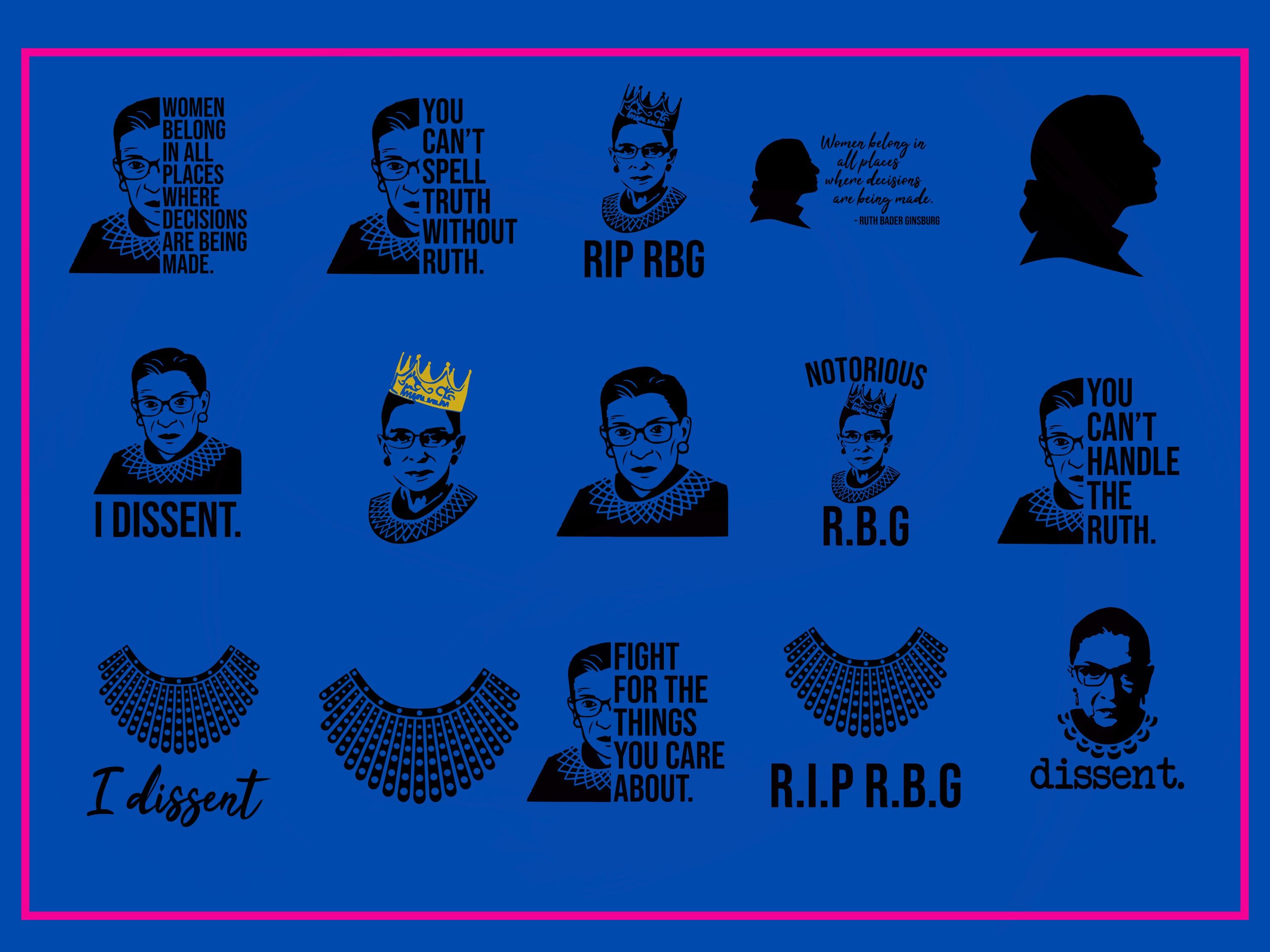 Ruth Bader Ginsburg RBG Svg Bundle Layered Item, Clipart, Cricut ...