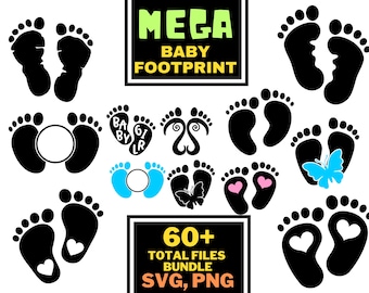 Baby Feet SVG Footprint Cut File Cute Footprints Baby Shower Gender ...