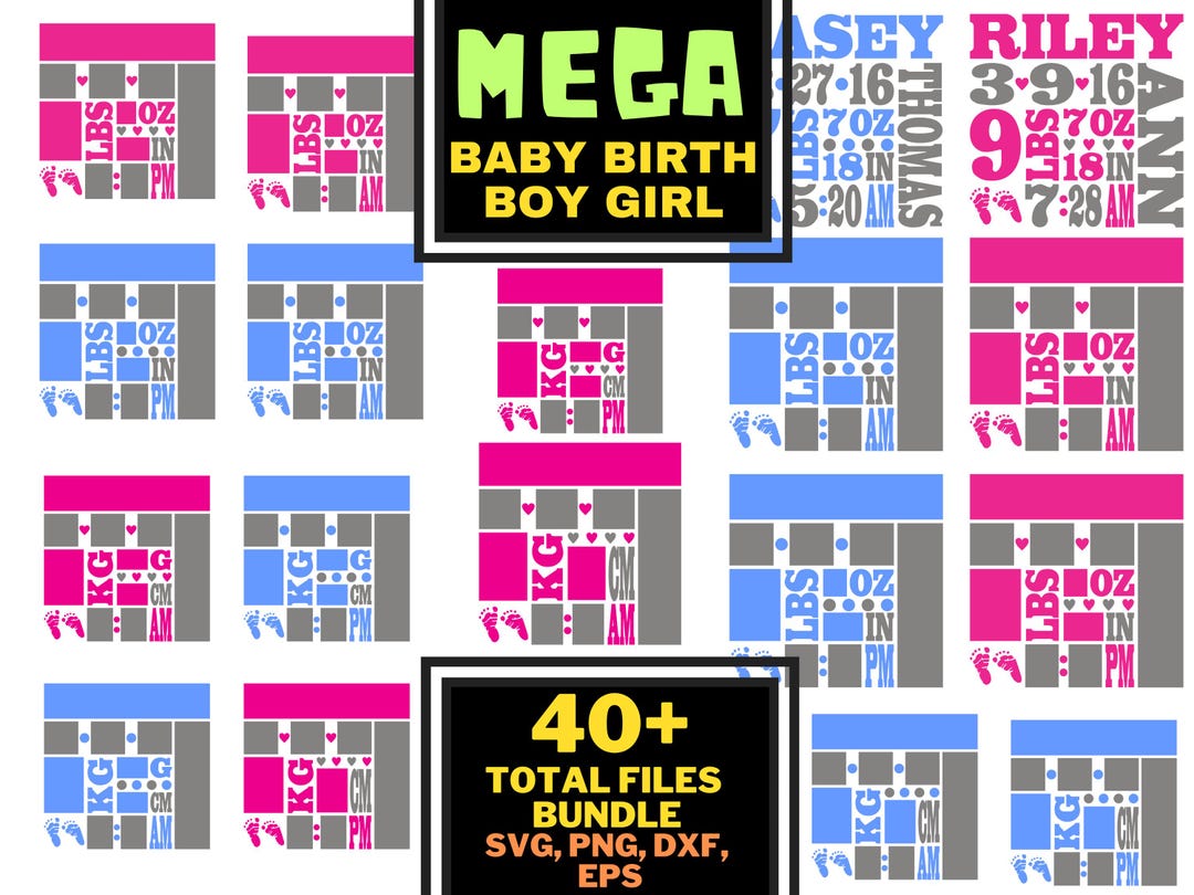 Baby Birth Boy Girl Metric Svg | Birth Stats Svg | Baby Keepsake ...