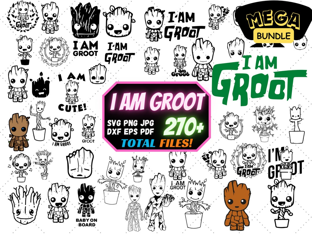 MEGA Groot Svg Bundle, Baby Groot Svg for Cricut, Groot Png, I Am Groot ...