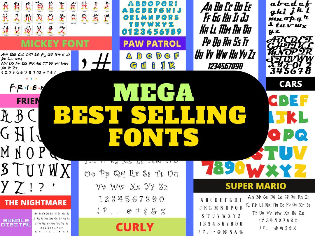 MEGA FONTS, Instant Download, Fonts for Canva, Wedding Fonts Bundle ...