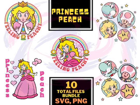 Mario Princess PNG SVG Clipart, Princess Peach Png, Princess Peach Svg ...