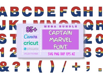 Captain America Fonts Svg Bundle, Superhero, Alphabet, Avengers ...