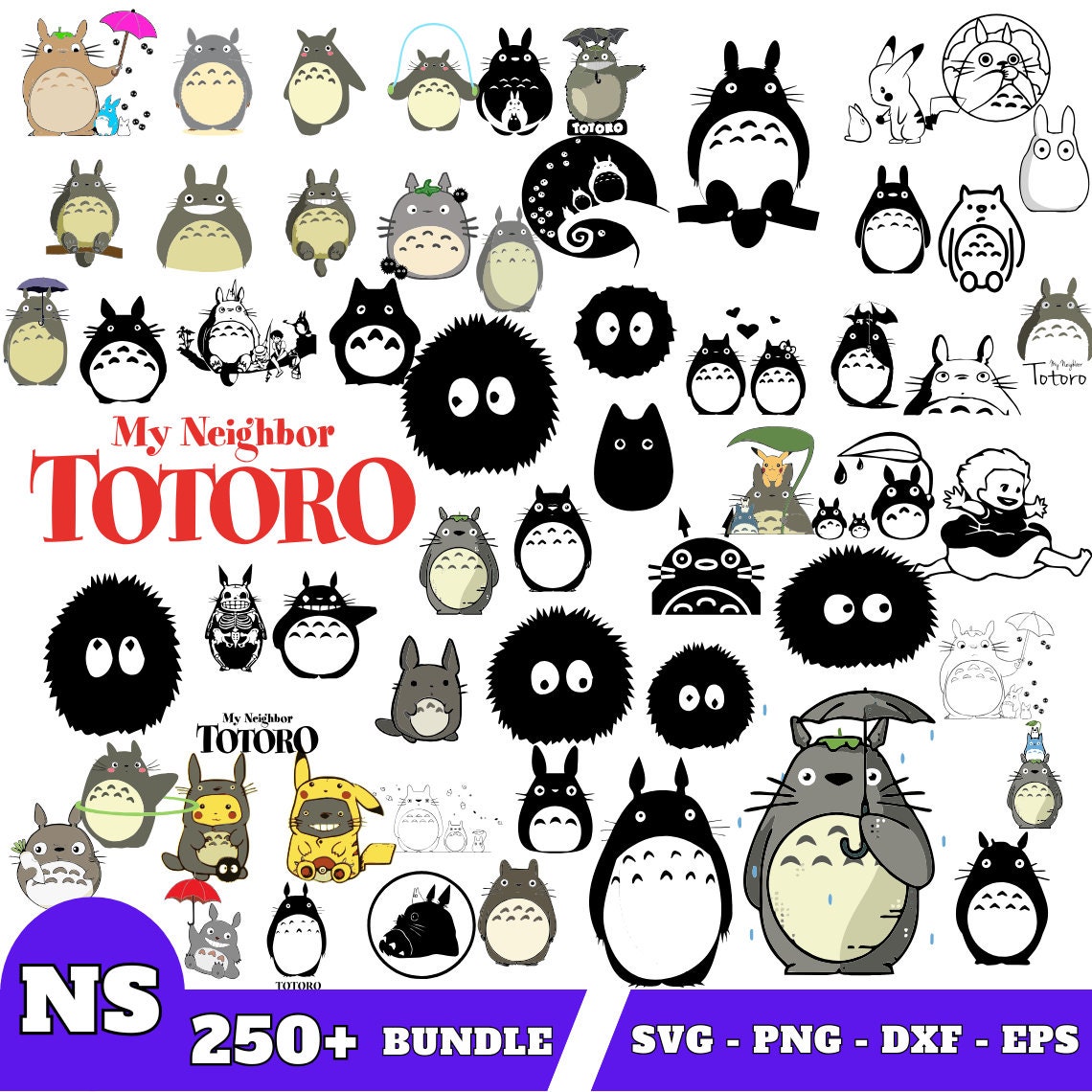 My Neighbor Totoro Svg Bundle, Studio Ghibli,japan Anime Digital ...