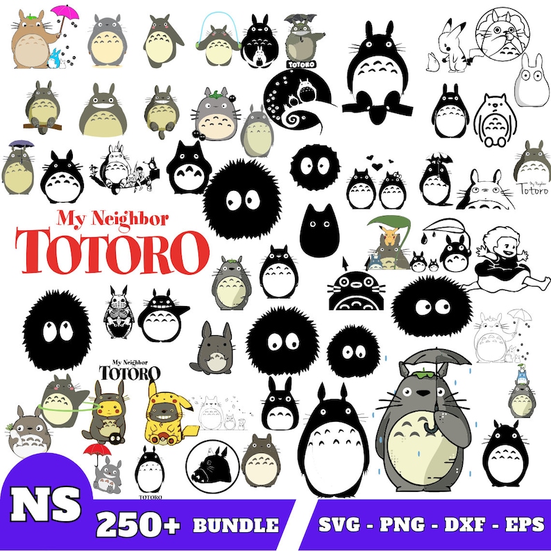 My Neighbor Totoro Svg Bundle, Studio Ghibli,japan Anime Digital ...