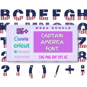 Captain America Fonts Svg Bundle, Alphabet, Letters, Numbers, Superhero ...