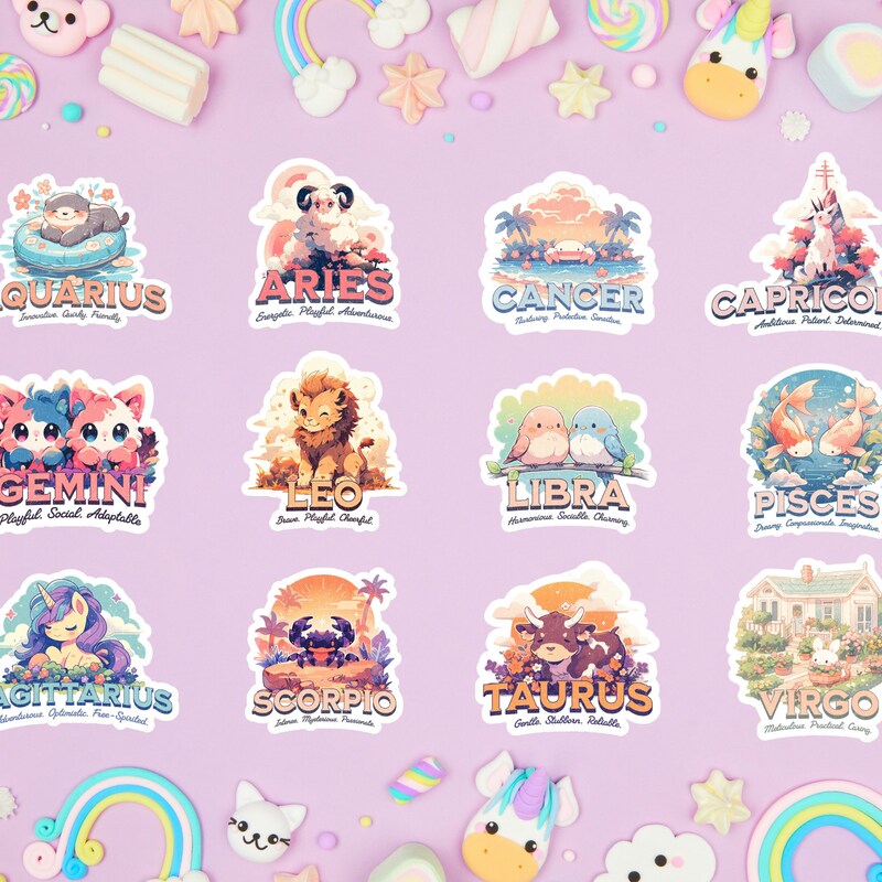 Zodiac Stickers - Etsy
