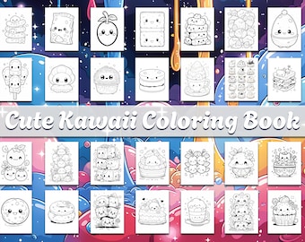 200 Cute Kawaii Coloring Pages for Kids Cute Coloring Page Mega Bundle ...