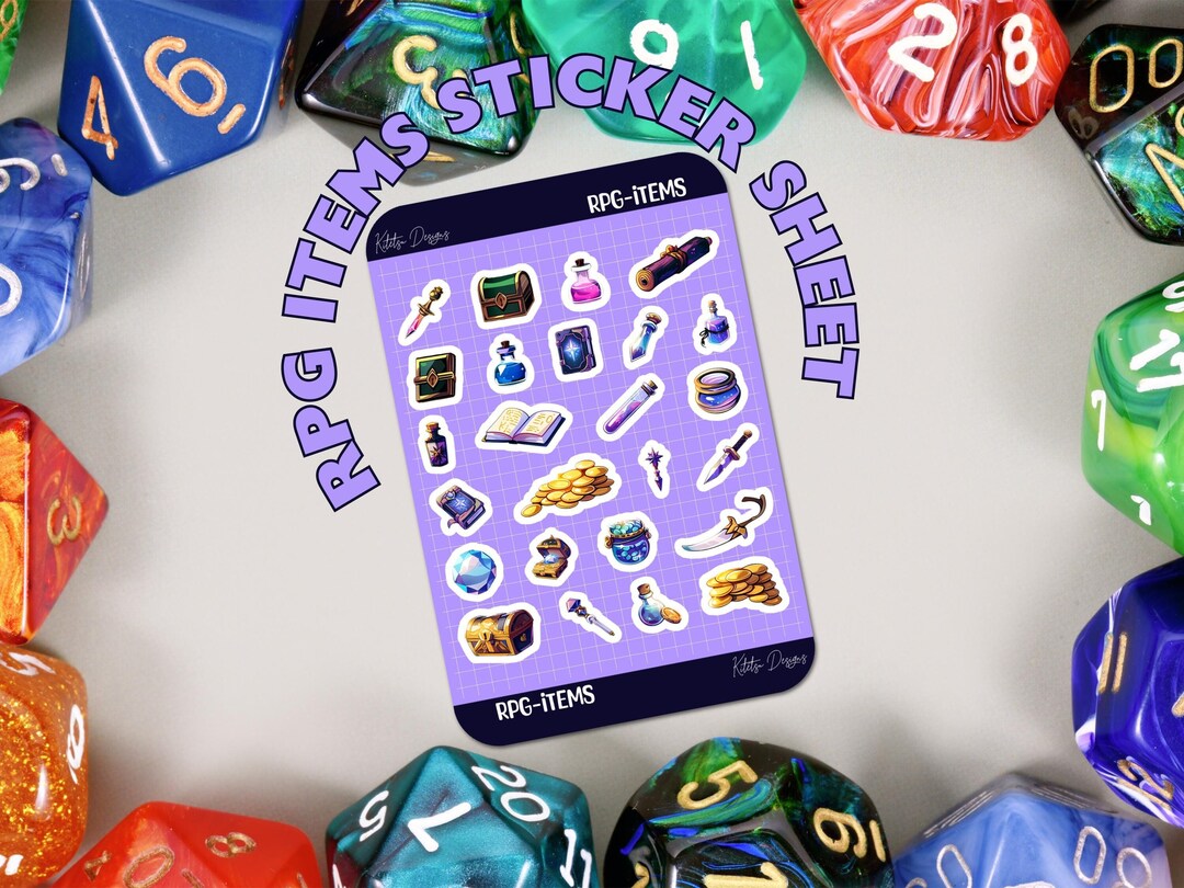 DND Gift, Dungeons and Dragons RPG Stickers, Water Bottle Stickers ...