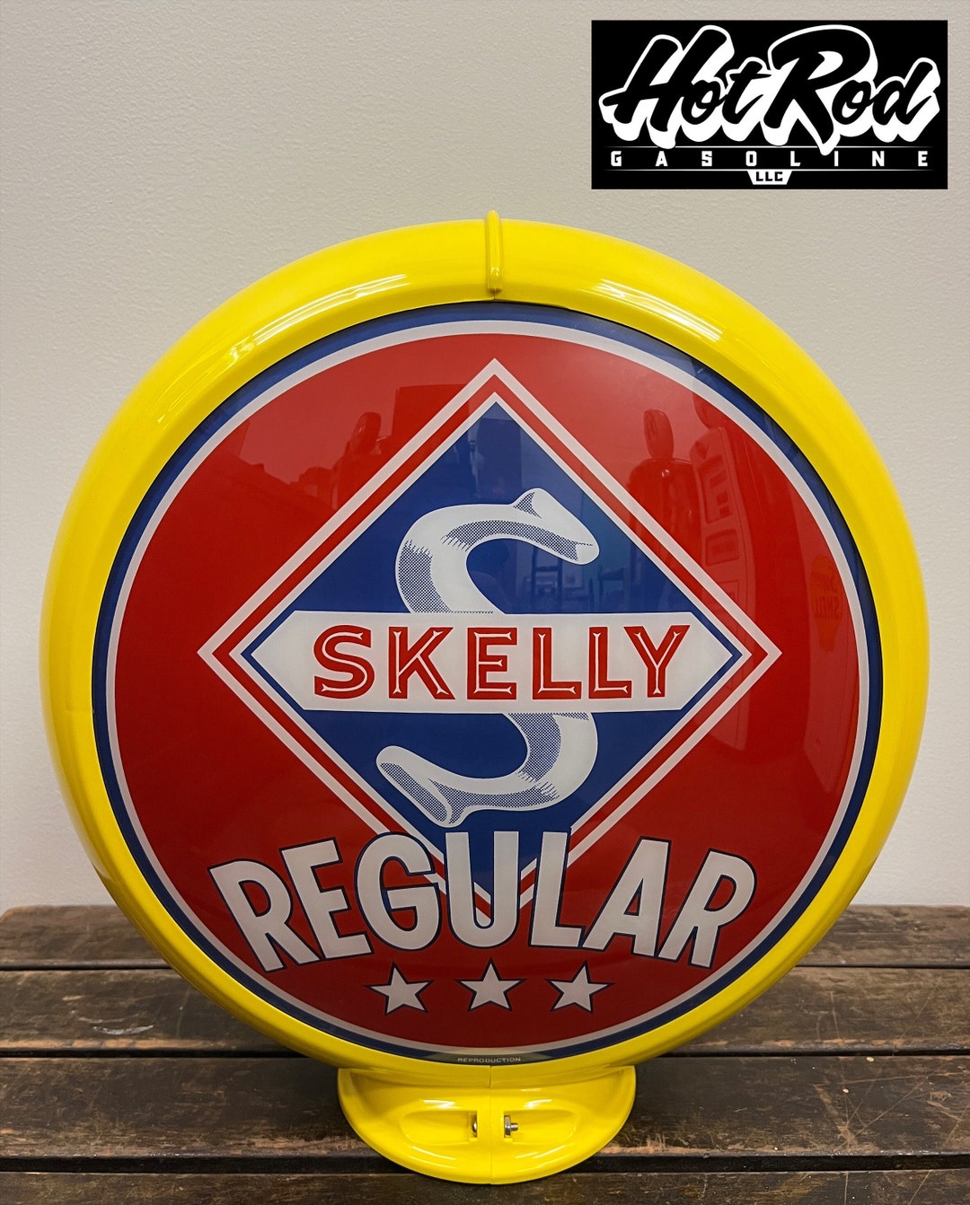 SKELLY GASOLINE Reproduction 13.5 Gas Pump Globe yellow Body - Etsy