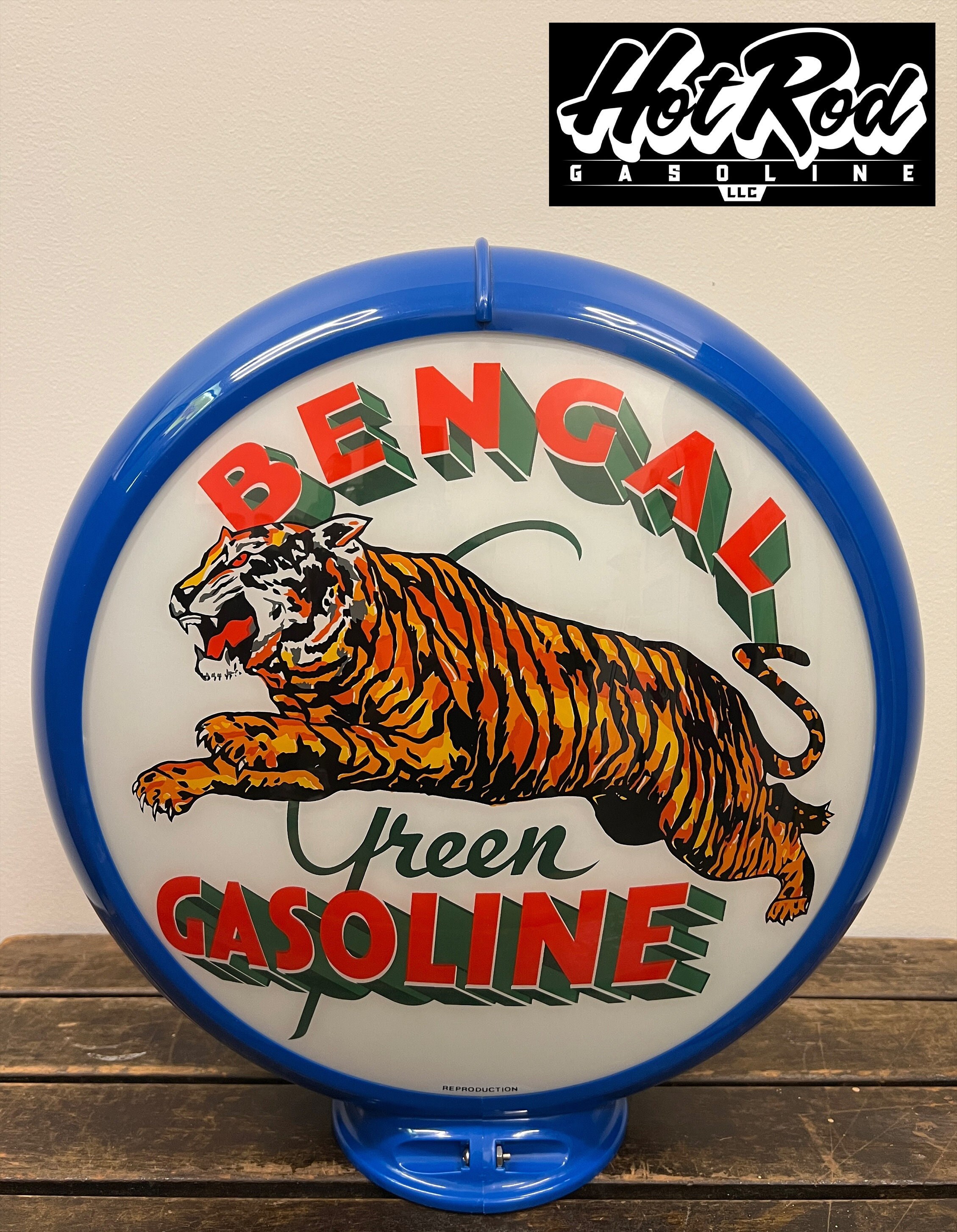 BENGAL GASOLINE Reproduction 13.5" Gas Pump Globe - (blue Body) - Etsy