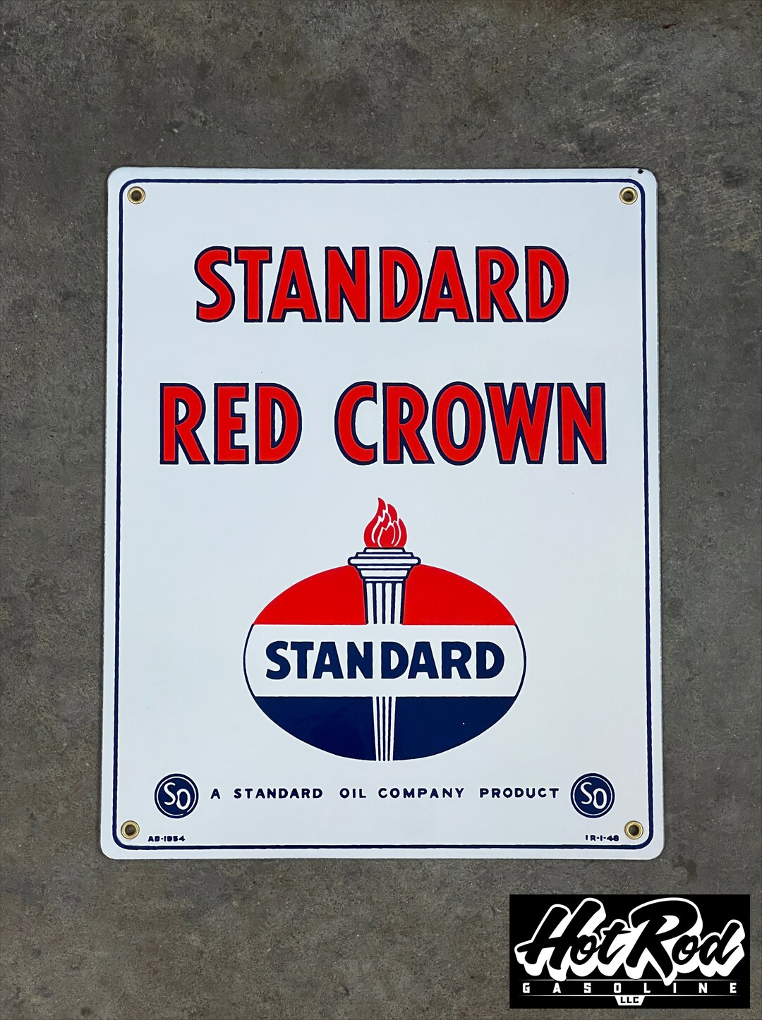 STANDARD RED CROWN Gasoline Porcelain Sign - Etsy