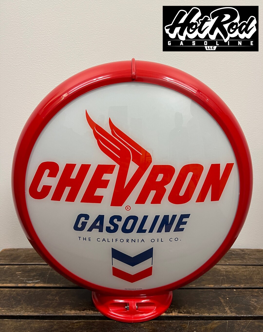 CHEVRON GASOLINE Reproduction 13.5" Gas Pump Globe - (red Body) - Etsy