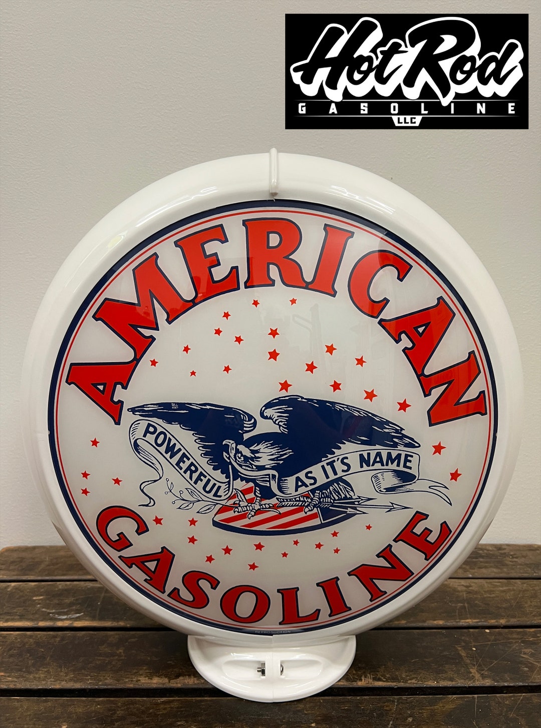 AMERICAN GASOLINE Reproduction 13.5 Gas Pump Globe white Body - Etsy