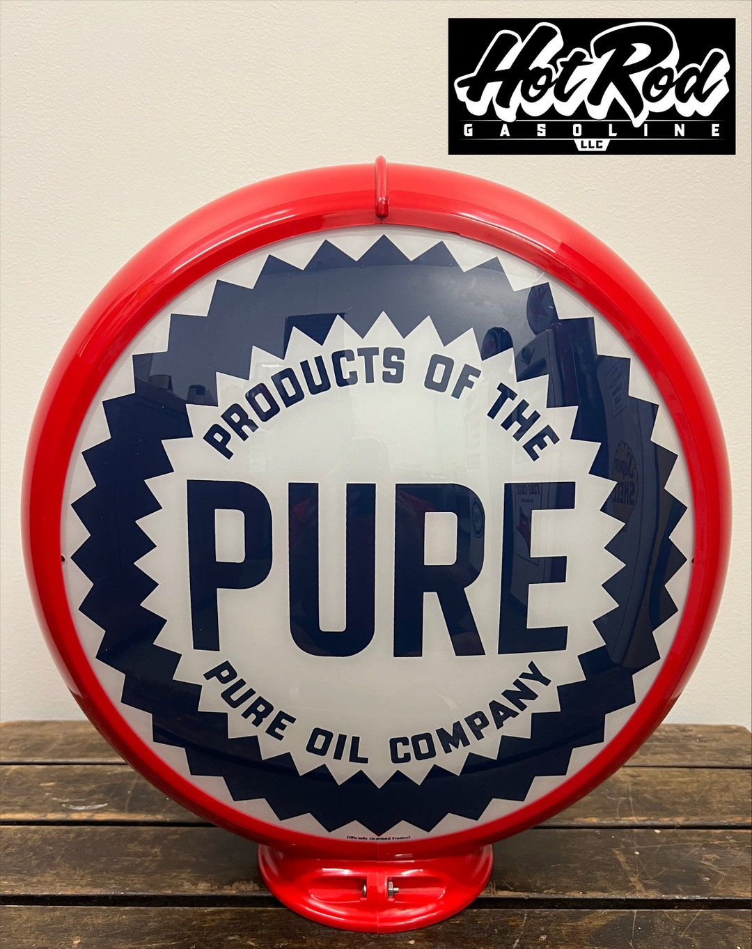 PURE GASOLINE Reproduction 13.5" Gas Pump Globe - (red Body) - Etsy