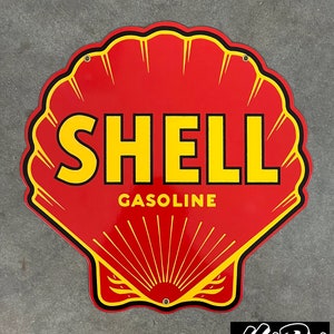 SHELL GASOLINE SIGN Red - Etsy