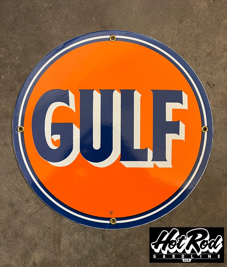 GULF Porcelain Sign - Etsy