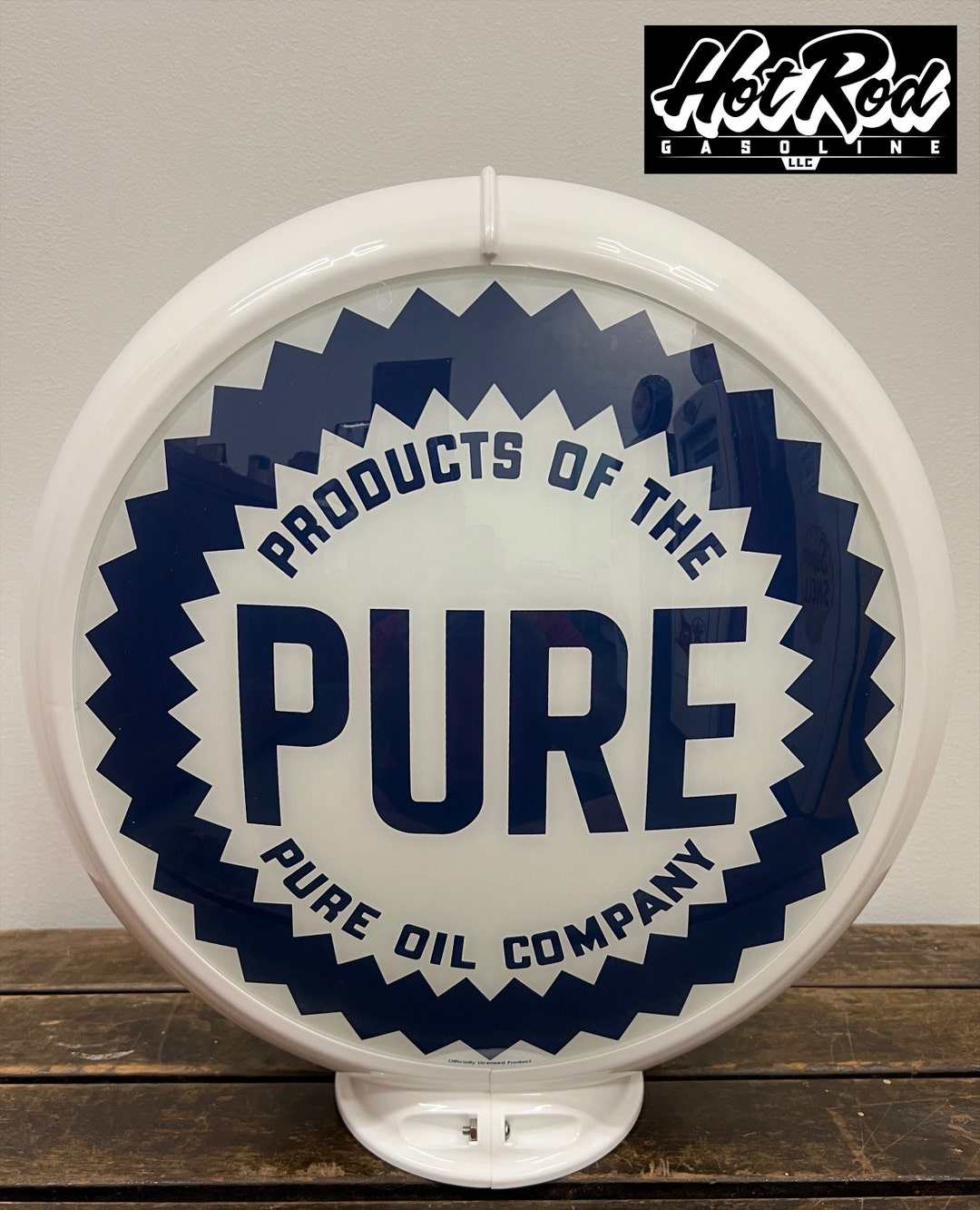 PURE GASOLINE Reproduction 13.5" Gas Pump Globe - (white Body) - Etsy