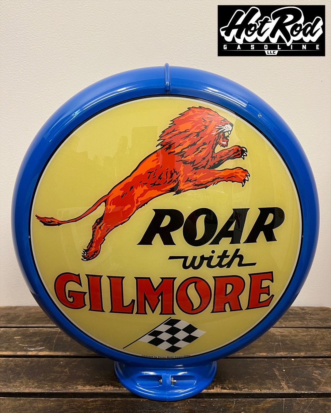 ROAR WITH GILMORE Reproduction 13.5" Gas Pump Globe - (blue Body) - Etsy