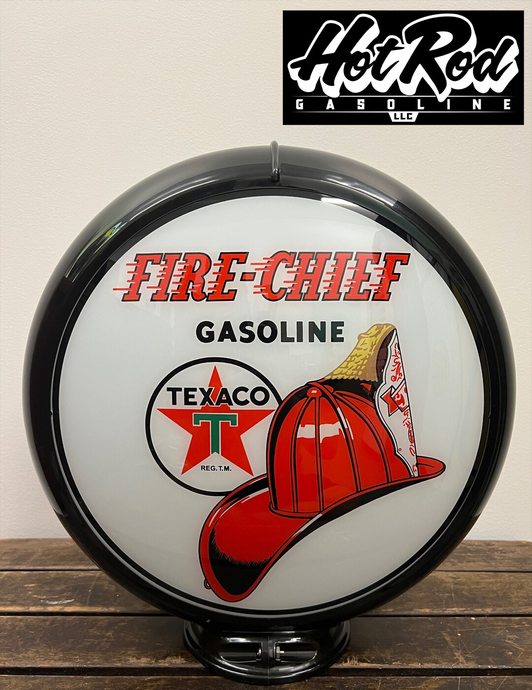 TEXACO FIRE CHIEF Reproduction 13.5" Gas Pump Globe - (black Body) - Etsy