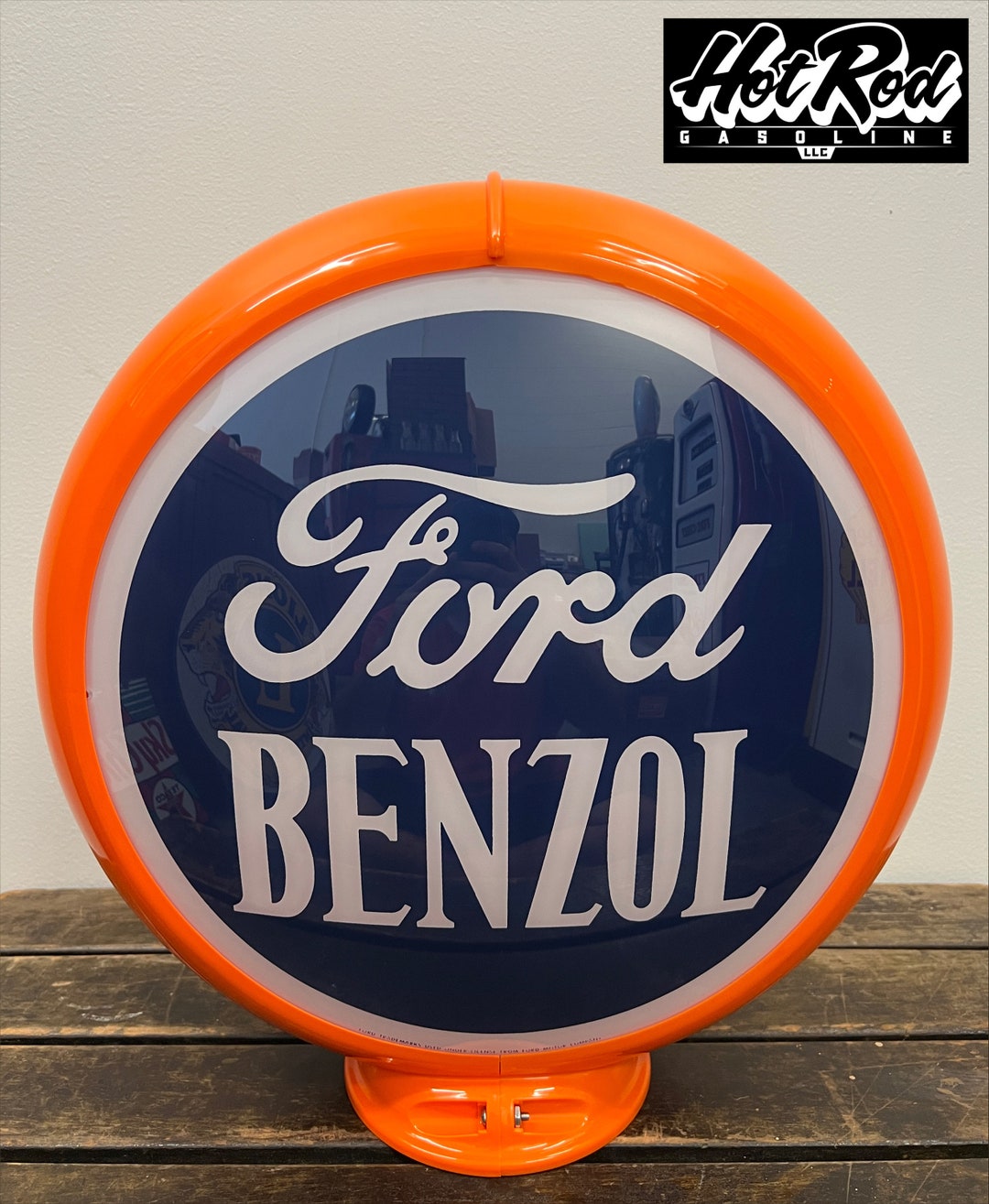 FORD BENZOL Reproduction 13.5" Gas Pump Globe - (orange Body) - Etsy