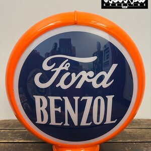 FORD BENZOL Reproduction 13.5" Gas Pump Globe - (orange Body) - Etsy