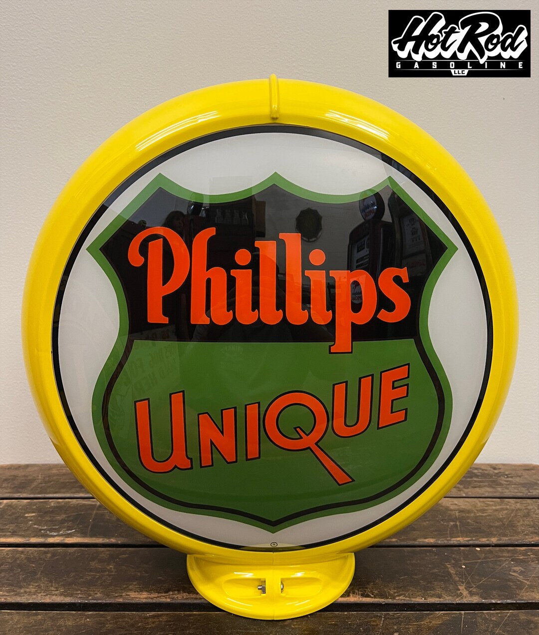 PHILLIPS UNIQUE Reproduction 13.5 Gas Pump Globe yellow Body - Etsy