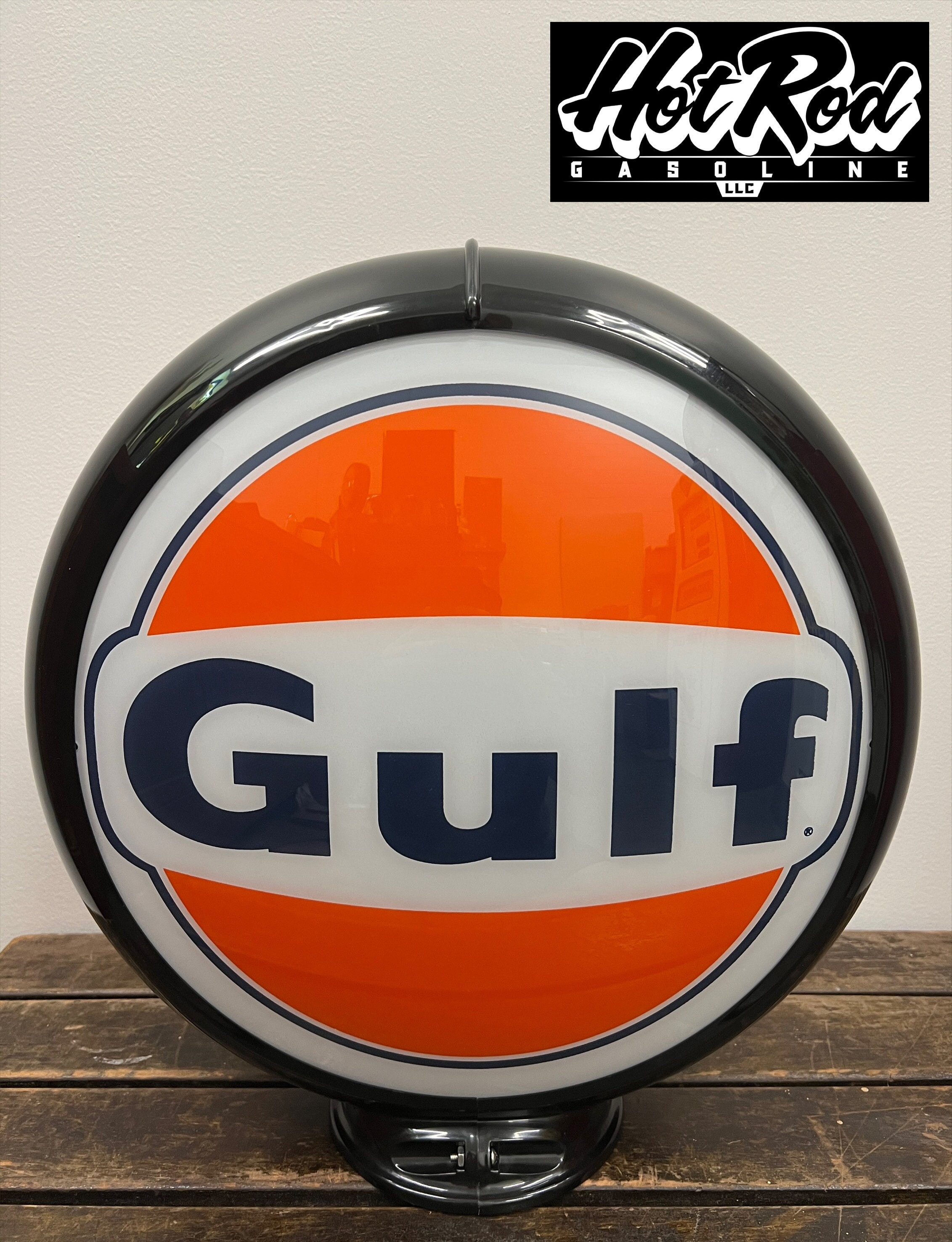 GULF 1960's Logo Reproduction 13.5 Gas Pump Globe black Body - Etsy