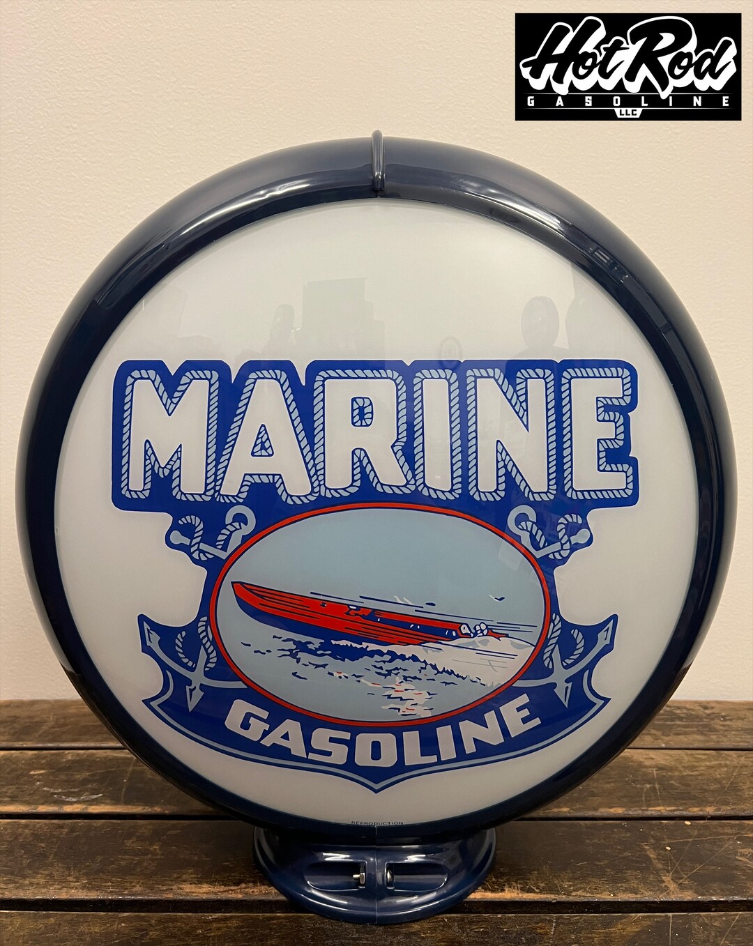 MARINE GASOLINE Reproduction 13.5 Gas Pump Globe dark - Etsy