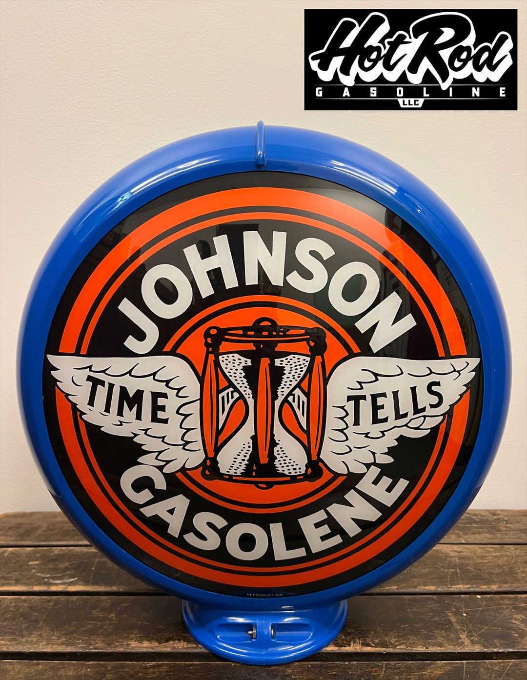 JOHNSON GASOLINE Reproduction 13.5" Gas Pump Globe - (blue Body) - Etsy