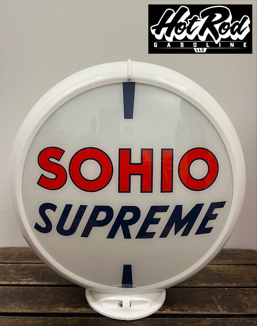 SOHIO SUPREME Reproduction 13.5 Gas Pump Globe white - Etsy