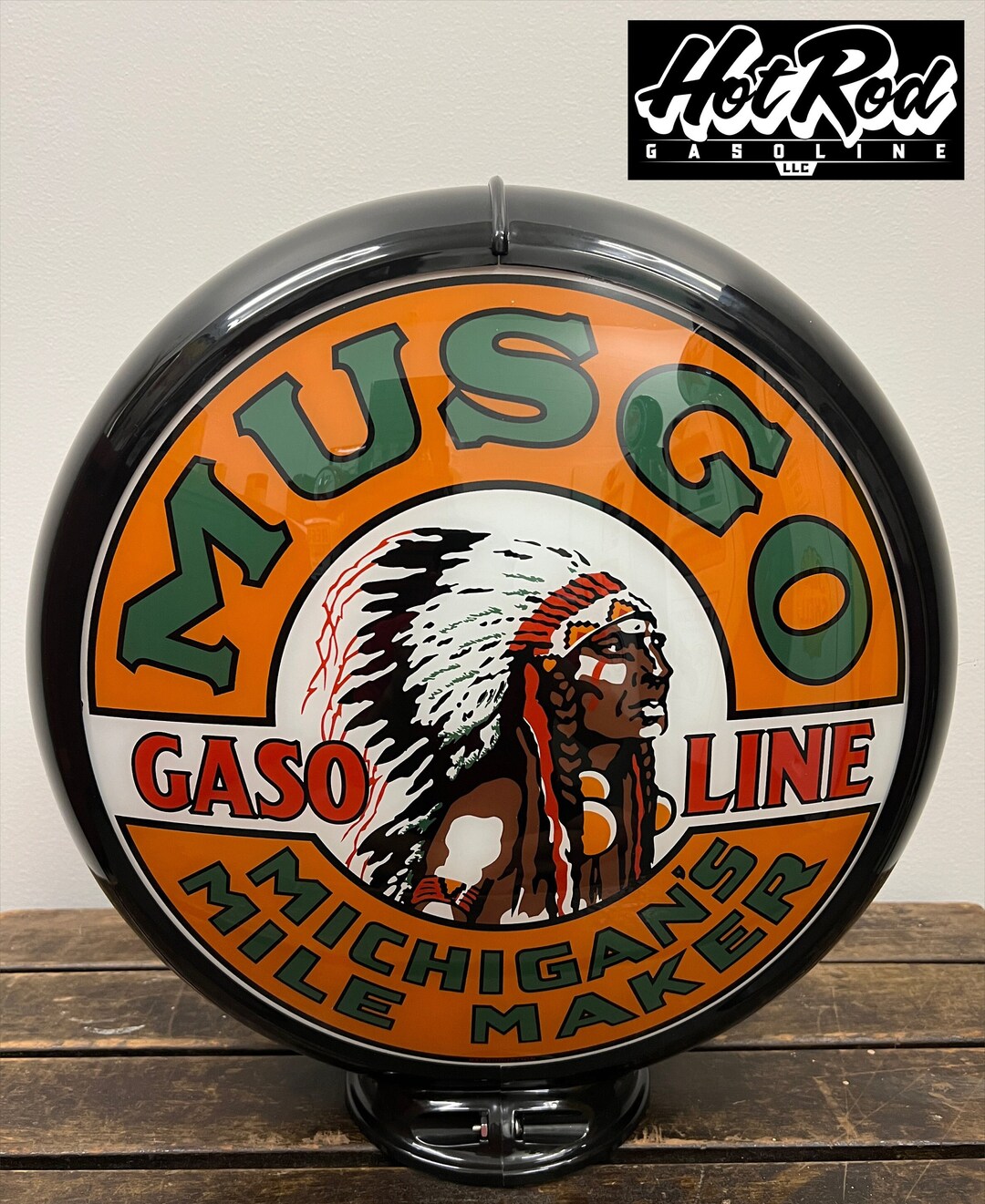 MUSGO Reproduction 13.5" Gas Pump Globe - (black Body) - Etsy