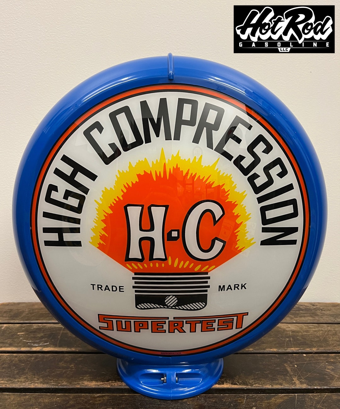 SUPERTEST H-C GASOLINE Reproduction 13.5 Gas Pump Globe blue Body - Etsy