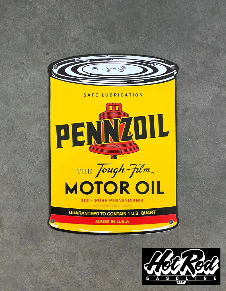 PENNZOIL Motor Oil Can Porcelain Sign - Etsy