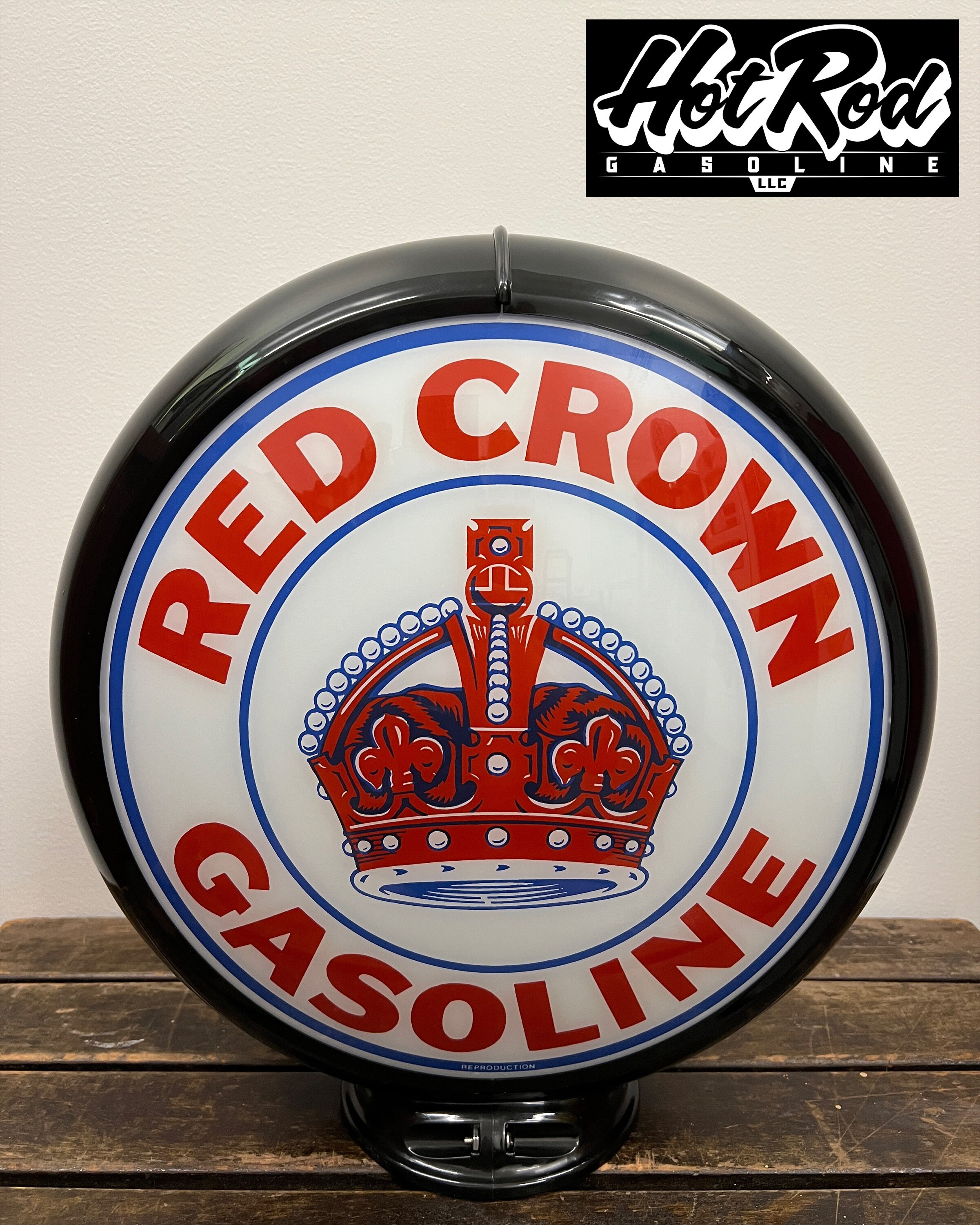 RED CROWN GASOLINE Reproduction 13.5 Gas Pump Globe black Body - Etsy