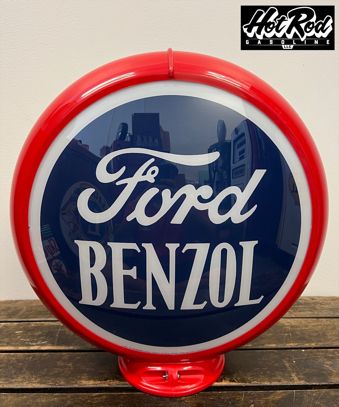 FORD BENZOL Reproduction 13.5 Gas Pump Globe red Body - Etsy