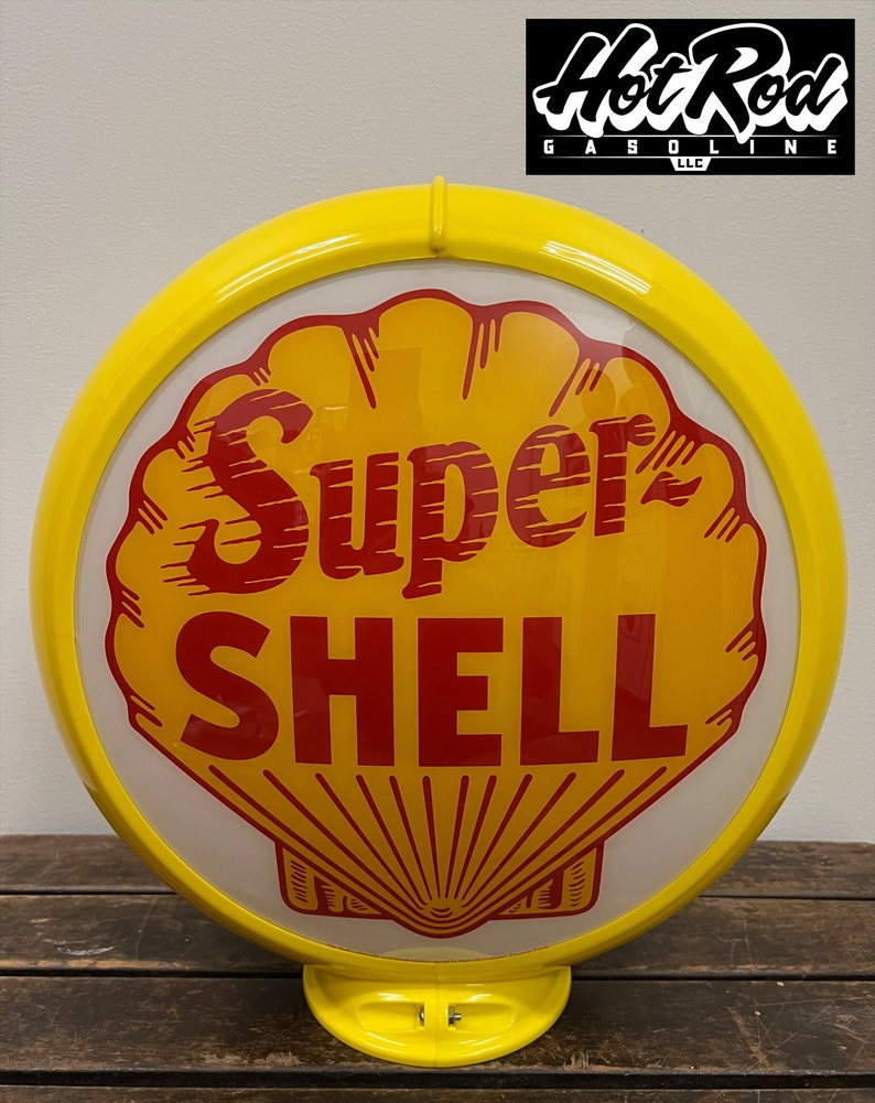 SUPER SHELL Reproduction 13.5 Gas Pump Globe yellow Body - Etsy