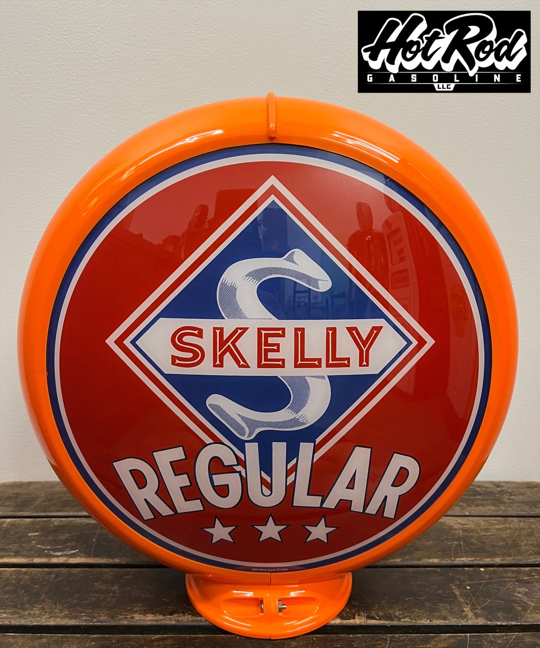 SKELLY GASOLINE Reproduction 13.5 Gas Pump Globe orange Body - Etsy