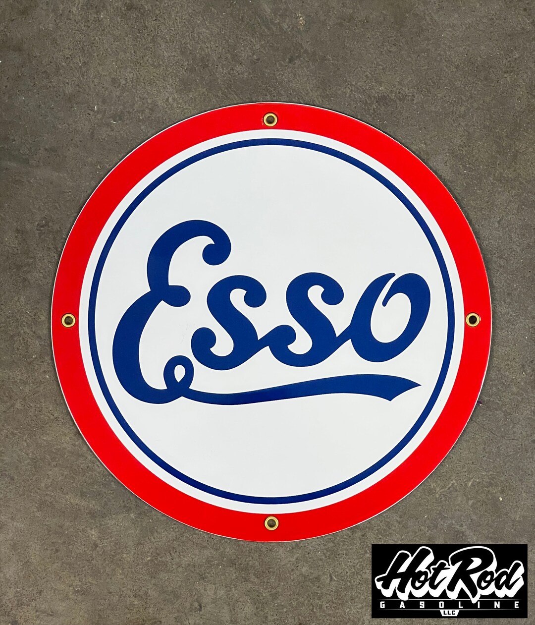ESSO Script Porcelain Sign - Etsy