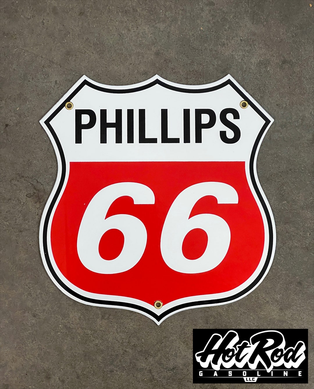 Phillips 66 Red Logo Porcelain Sign Etsy