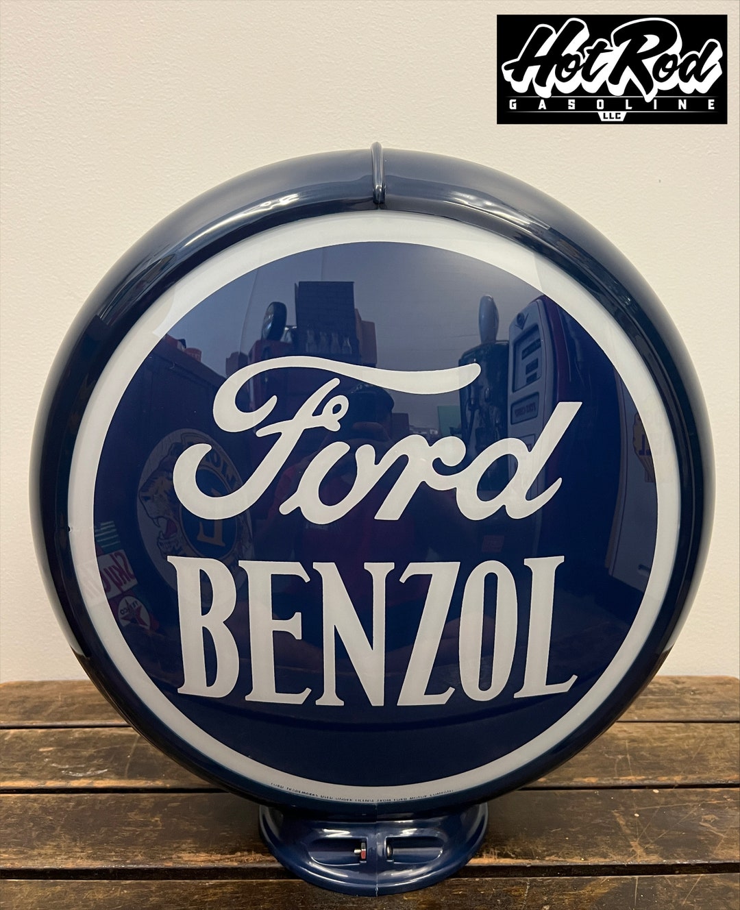 FORD BENZOL Reproduction 13.5 Gas Pump Globe dark Blue Body - Etsy