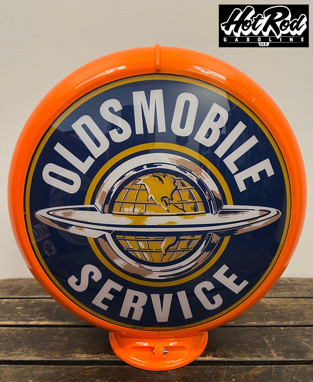 OLDSMOBILE SERVICE Reproduction 13.5 Gas Pump Globe orange Body - Etsy
