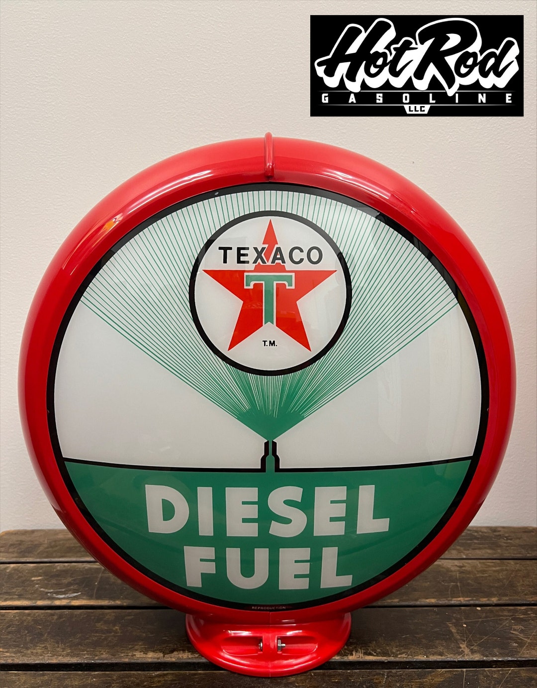 TEXACO DIESEL FUEL Reproduction 13.5" Gas Pump Globe - (red Body) - Etsy