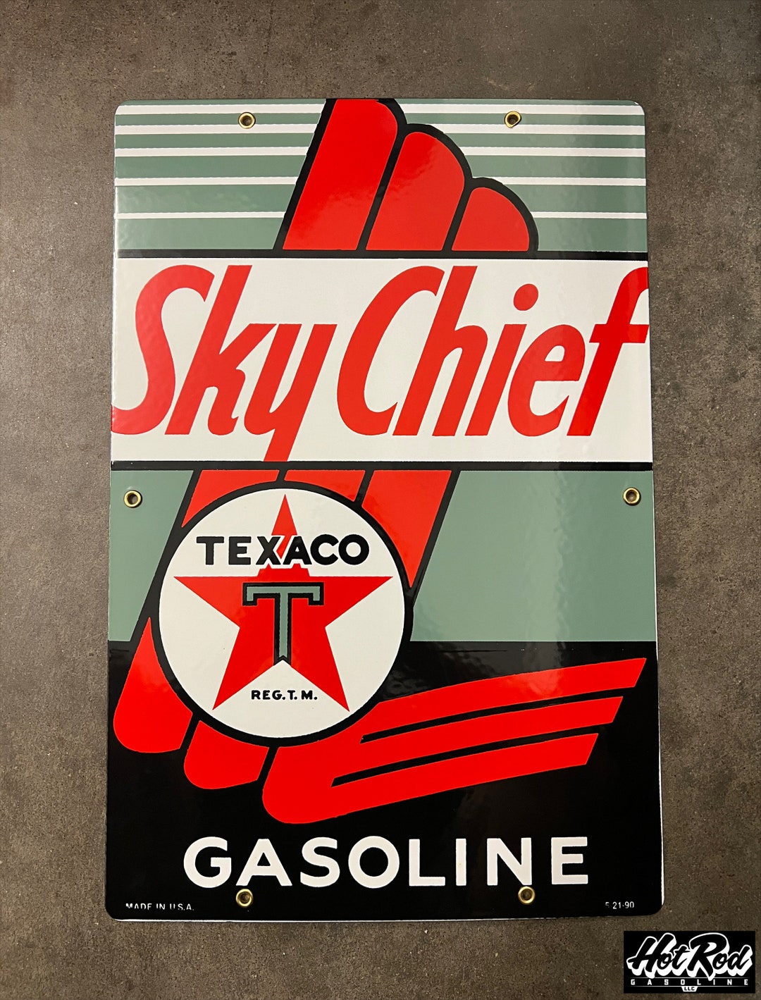 TEXACO Sky Chief Porcelain Sign - Etsy