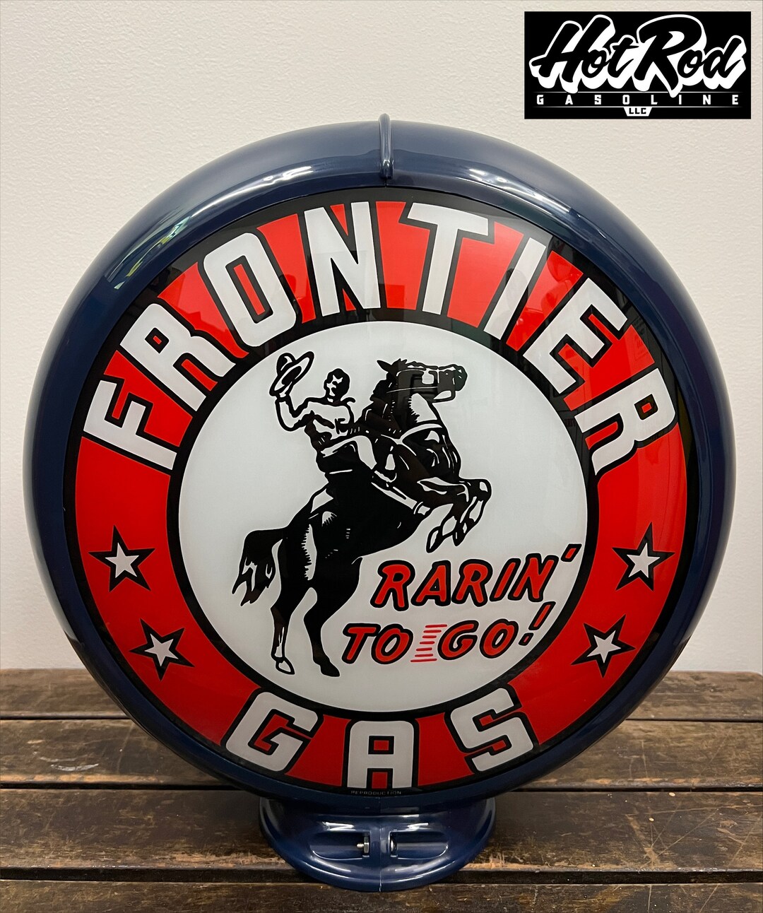 FRONTIER GAS Reproduction 13.5" Gas Pump Globe - (dark Blue Body) - Etsy
