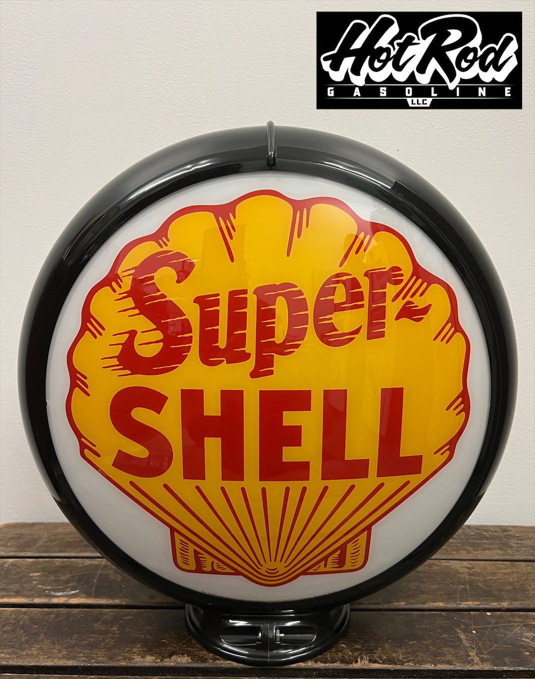 SUPER SHELL Reproduction 13.5" Gas Pump Globe - (black Body) - Etsy
