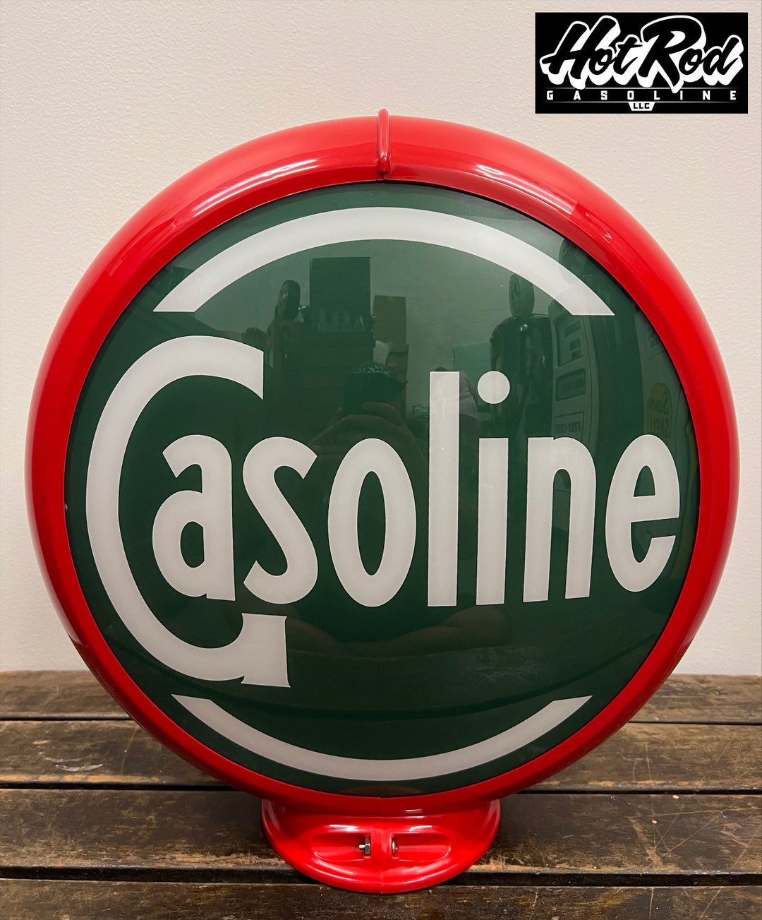 GREEN GASOLINE Reproduction 13.5" Gas Pump Globe - (red Body) - Etsy