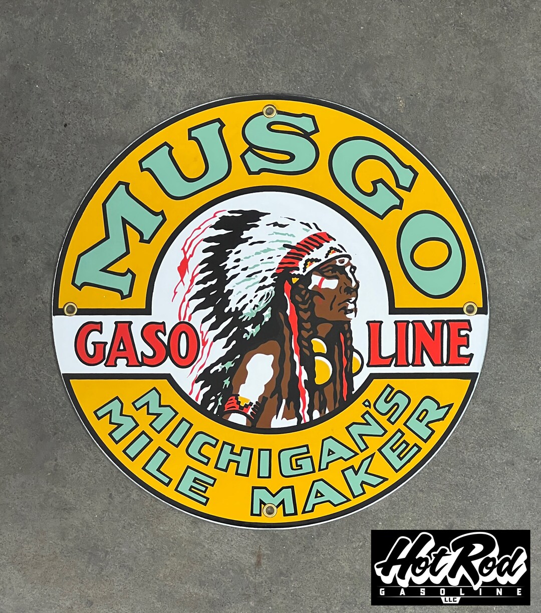 MUSGO GASOLINE Porcelain Sign - Etsy